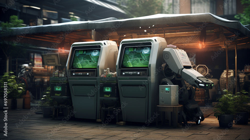 Robotic waste management systems Stock Illustration | Adobe Stock