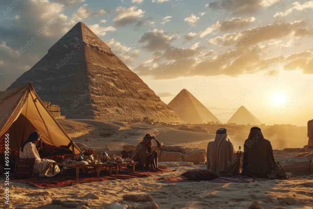 Journey through Time: Amidst the Grandeur of the Pyramids of Giza, a ...