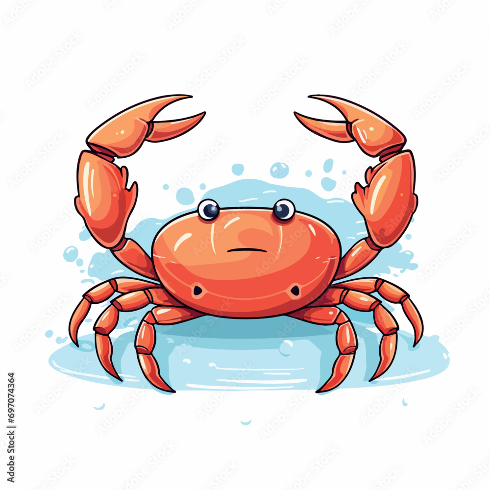 Crab in cartoon, doodle style. Isolated 2d vector illustration in logo ...