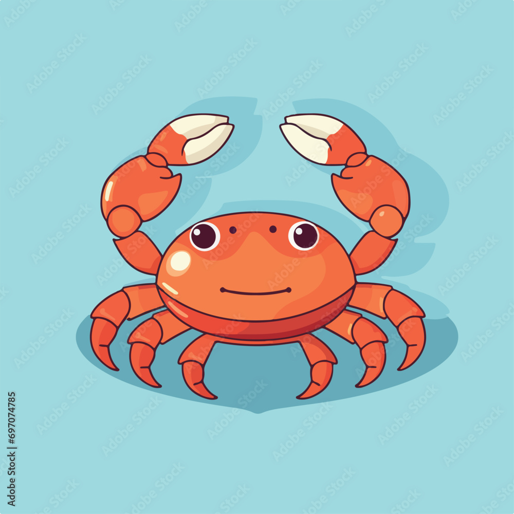 Crab in cartoon, doodle style. Isolated 2d vector illustration in logo ...