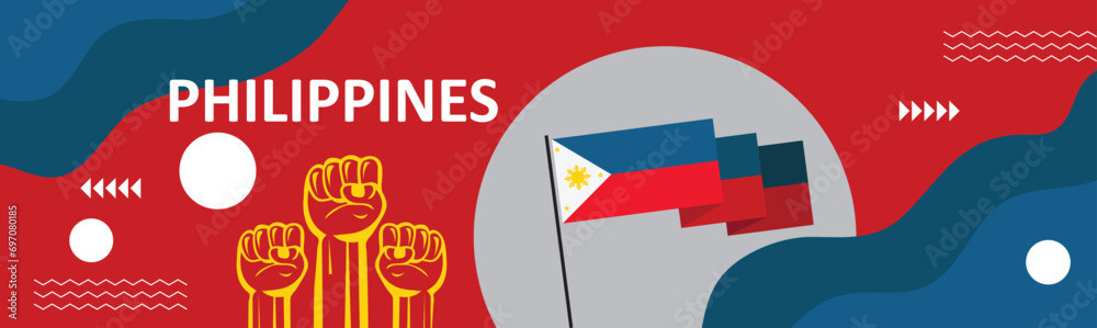 Philippines national day banner design, Happy holiday. Independence and ...
