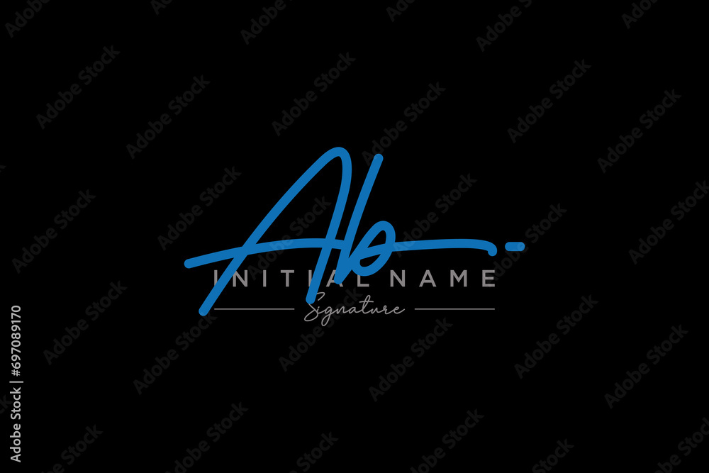 Initial AB signature logo template vector. Hand drawn Calligraphy ...