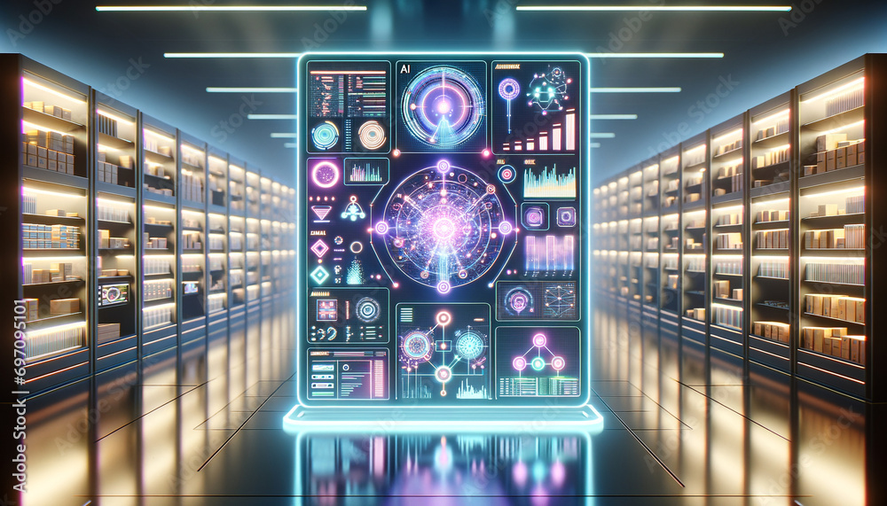 Sleek AI Inventory Management System with 90s Retro Design Stock Photo ...