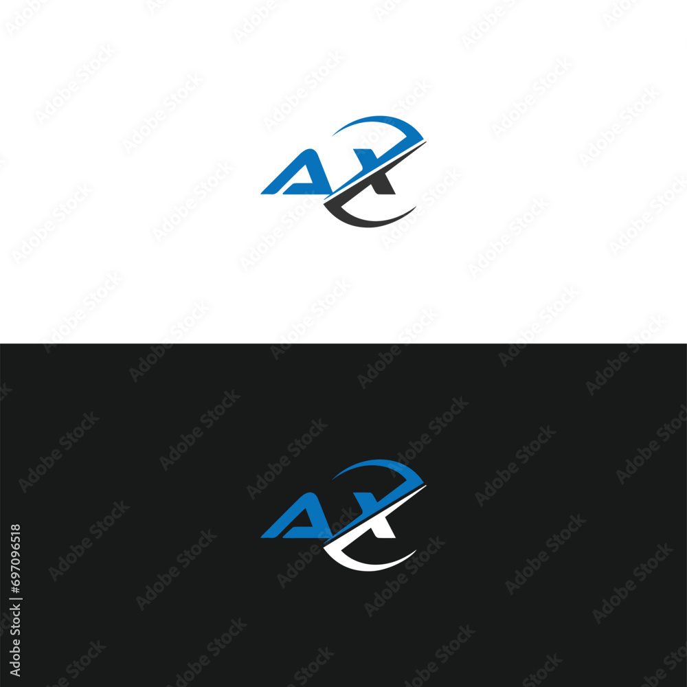 AX logo. A X design. White AX letter. AX, A X letter logo design ...