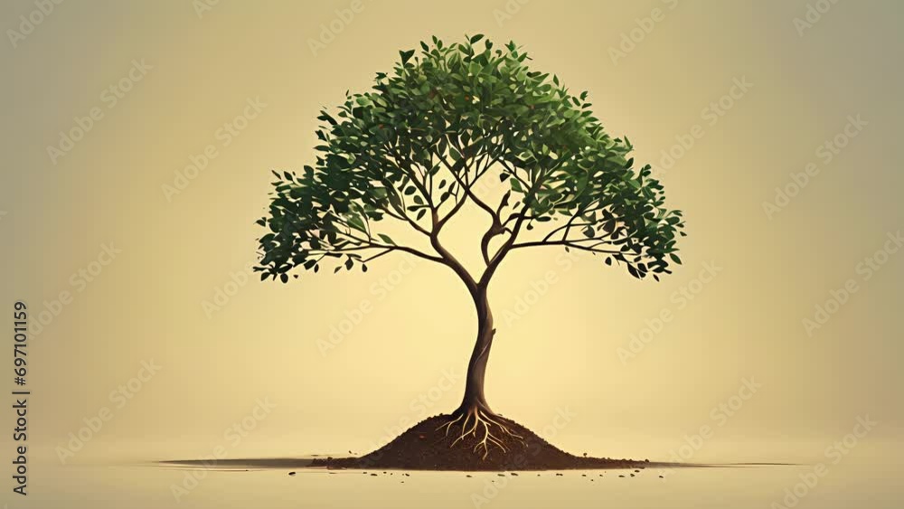 A seed grows into a strong tree, representing the growth and evolution ...