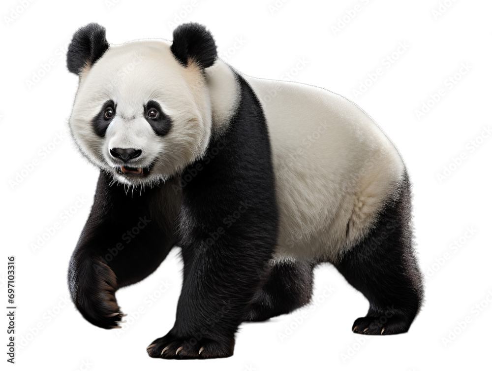 Panda walking, sharp, full body. No shadows, highest details, Stock ...