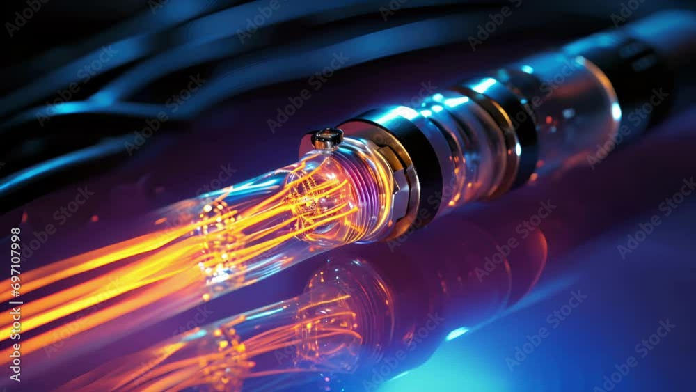 An upclose view of a fiber optic endoscope, showing how photons are ...