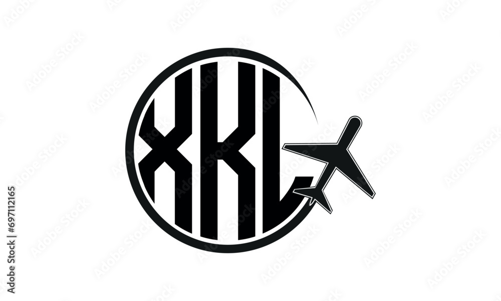 XKL three initial letter circle tour & travel agency logo design vector ...