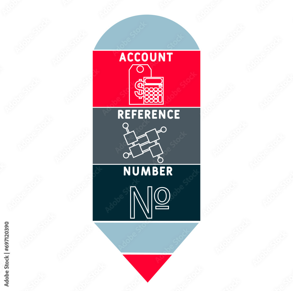 ARN - account reference number acronym. business concept background ...