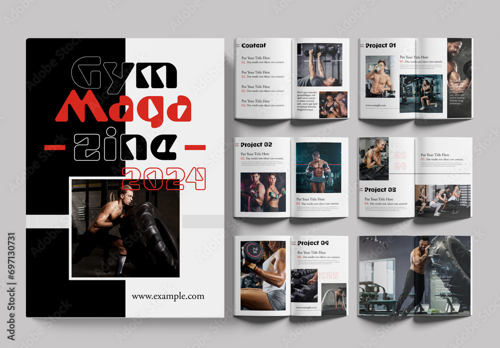 Gym Magazine Layout Stock Template | Adobe Stock