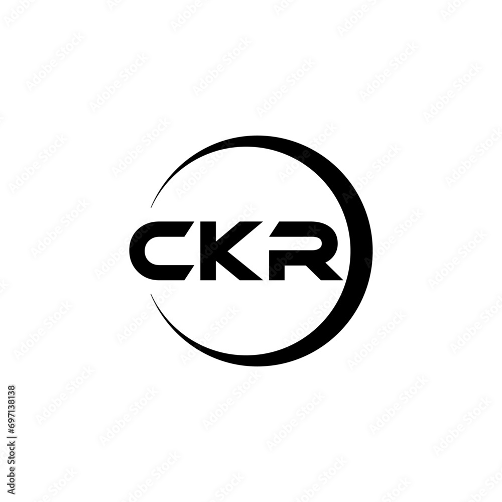 CKR letter logo design with white background in illustrator, cube logo ...