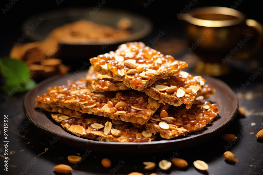 Indian sweet mithai made from groundnut peanut and jaggery Stock Photo ...