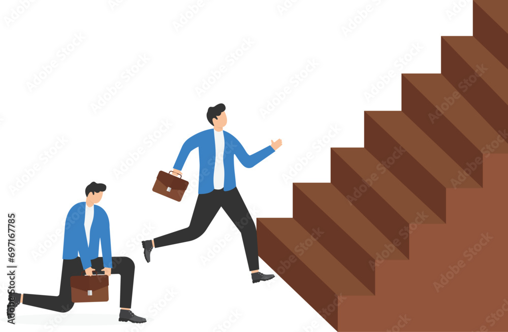 Cartoon business professional falls down on stairs. Vector illustration ...