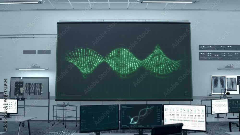 Vidéo Stock Advanced Genetic Bio Examination Of DNA Strand After ...