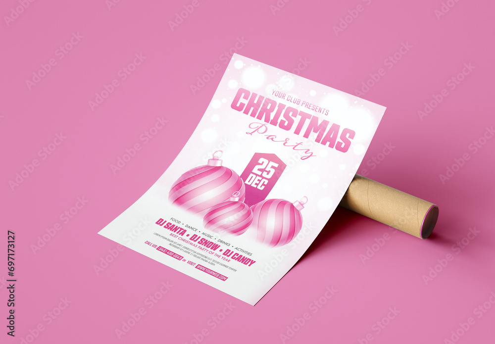 Christmas Party Flyer, Invitation Card with Event Details for ...