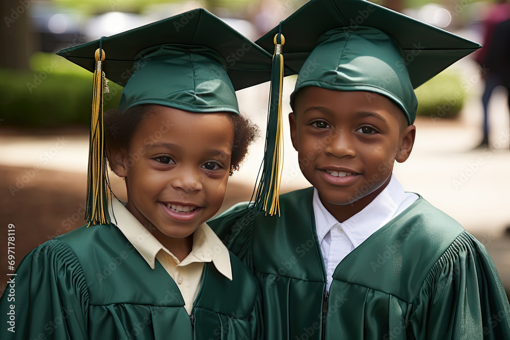 boys are happy on their graduation day at school. Stock Photo | Adobe Stock