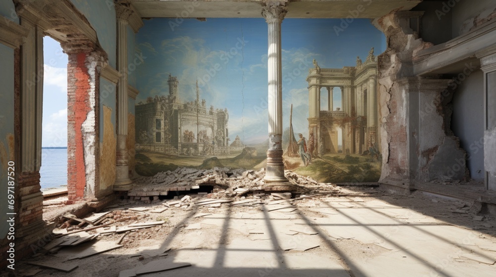 A historic ruin being restored to its former glory through augmented ...