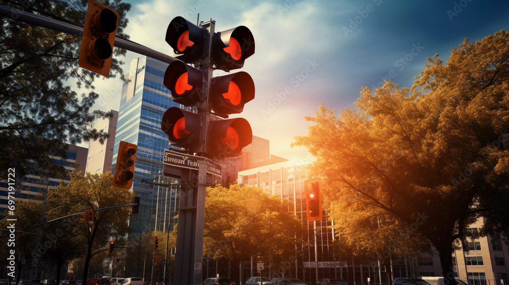 traffic camera capturing a red light violation Stock Photo | Adobe Stock