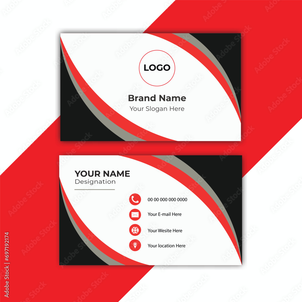 Double-sided creative business card. Template. Portrait and landscape ...