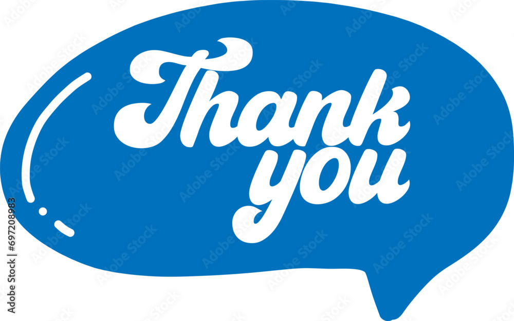 Thank you in blue bubble. Bright Blue Speech Bubble with Thank You in ...