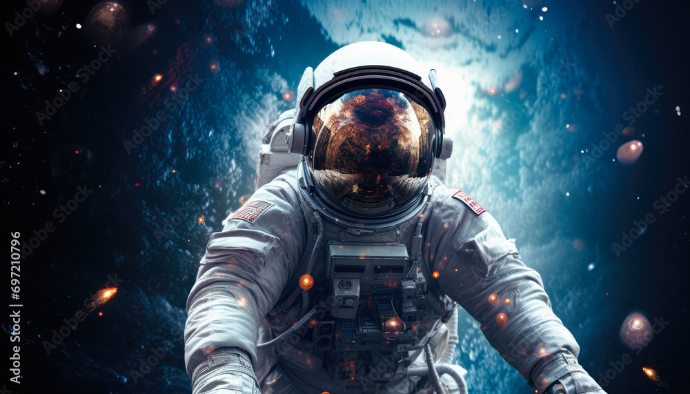 Astronaut Helmet Head Outer Space Stock Photo | Adobe Stock