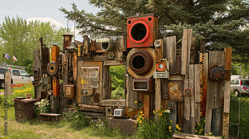 Upcycled Art Installation: An outdoor art installation made from ...