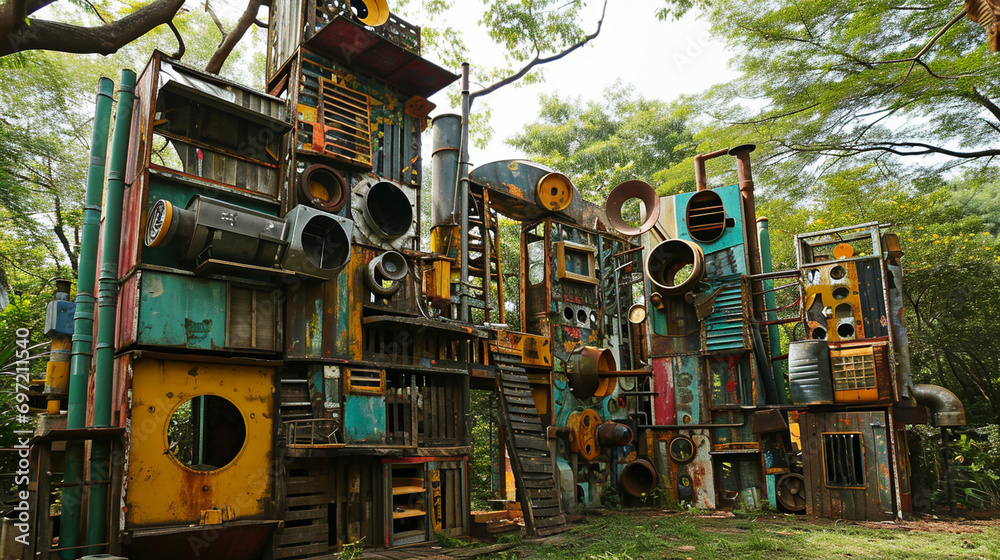 Upcycled Art Installation: An outdoor art installation made from ...