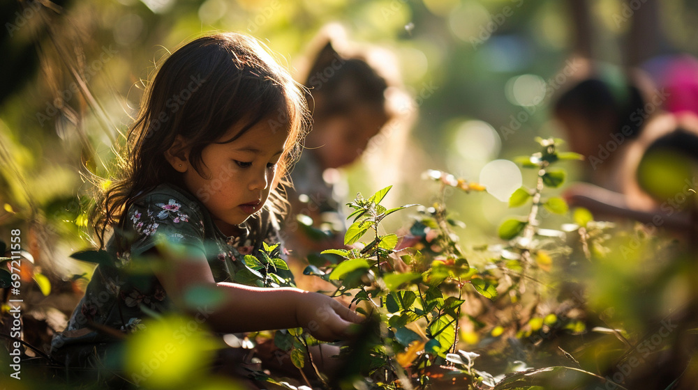 Conservation Classroom: Children engaged in an outdoor environmental ...