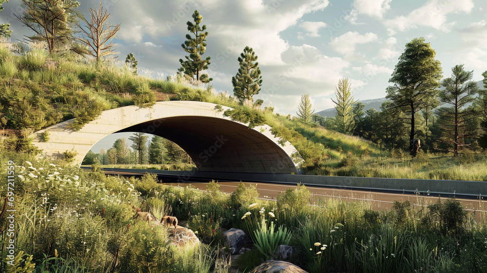 Wildlife Crossing Wonderland: A wildlife overpass spanning a highway ...