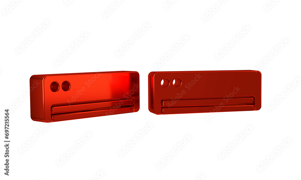 Red Air conditioner icon isolated on transparent background. Split ...