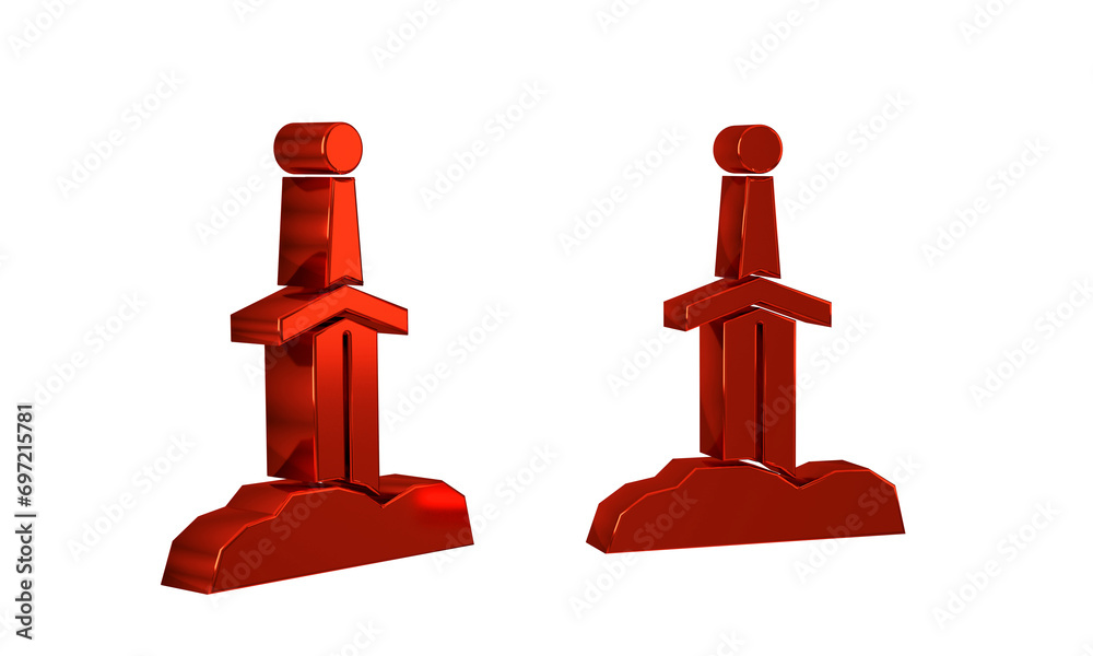 Red Sword in the stone icon isolated on transparent background ...