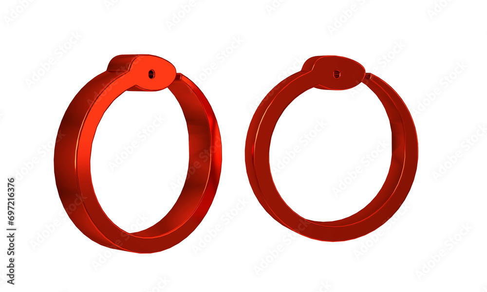 Red Magic symbol of Ouroboros icon isolated on transparent background ...
