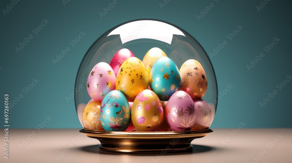 Easter elegance in 3D! Our image features a captivating Easter egg dome ...