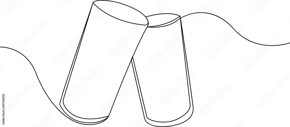 one continuous drawn line art of a glass drawn from the hand a picture ...