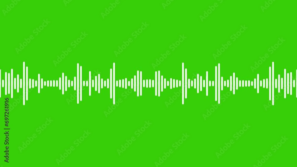 4k abstract music sound wave or audio wavefrom isolated on green screen ...