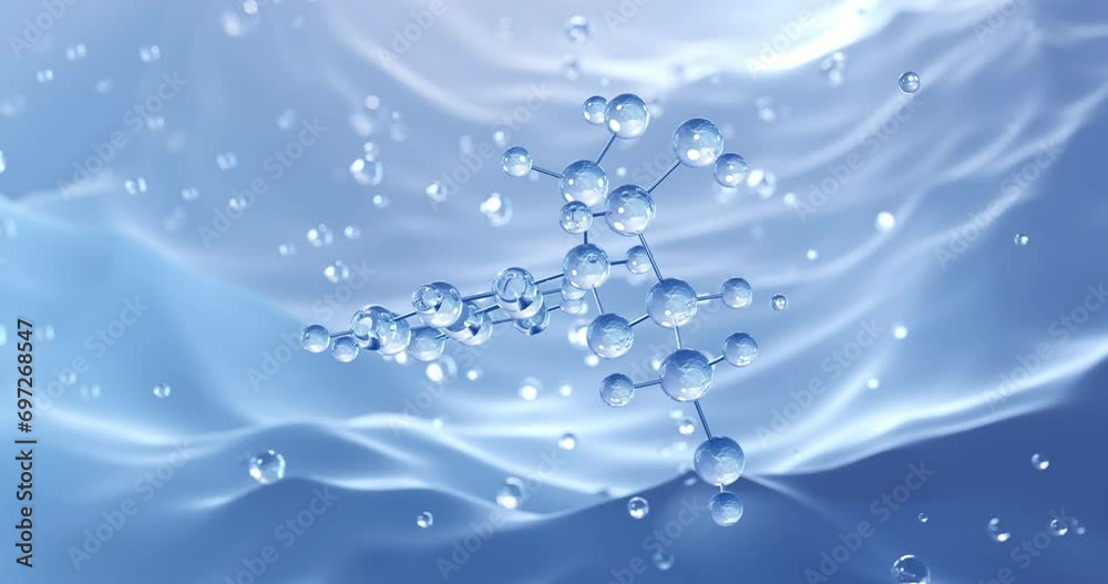 Nicotinamide riboside rotating molecular structure, 3d model of ...