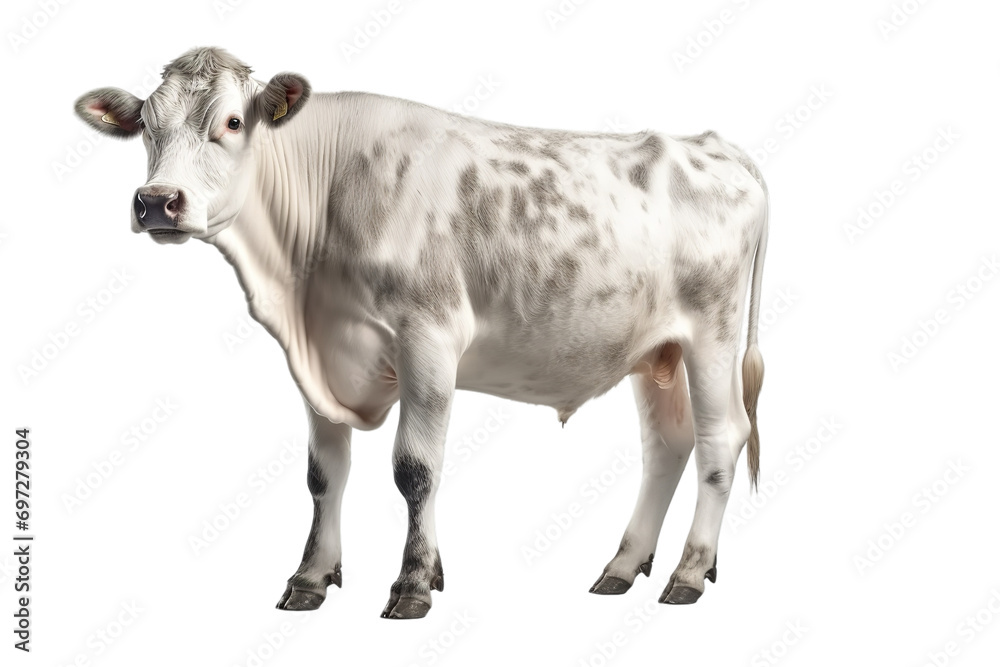 Lone Bovine Beauty: Cow Isolated on Transparent Background, Cow ...
