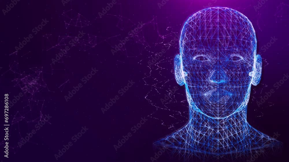 Facial scan Hologram biometric medical research network Deep machine ...