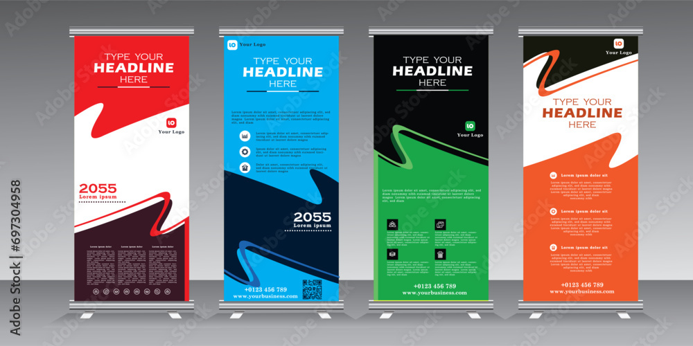 Business roll up banner design for events, meetings, presentations ...