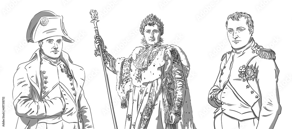 Napoleon - Napoléon Bonaparte 1769-1821, three portraits Stock ...