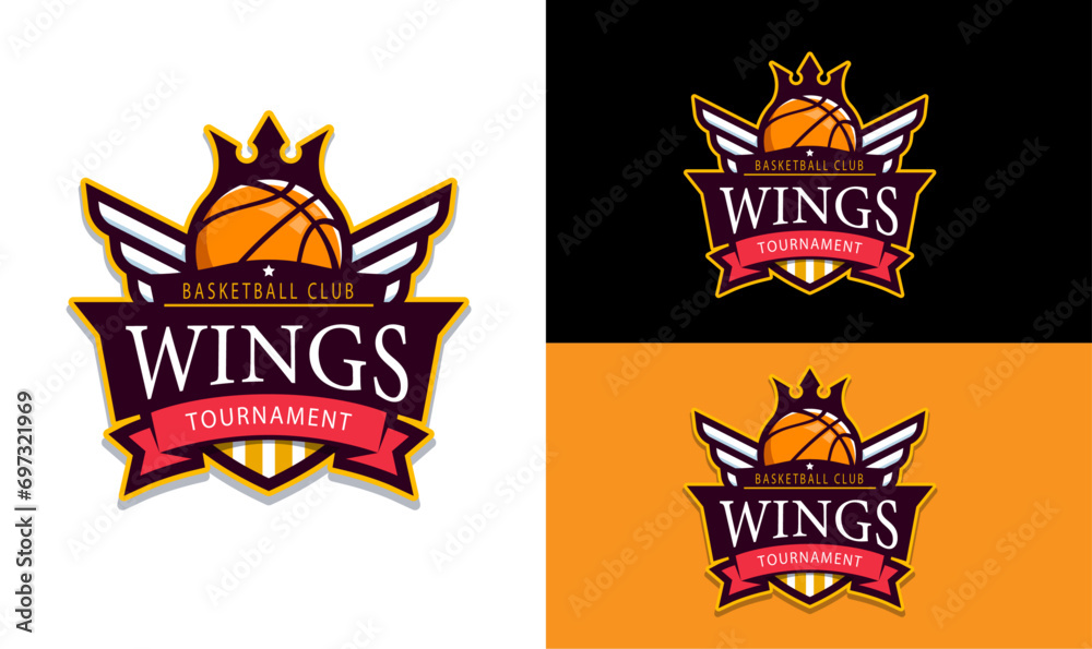 wings basketball logo, home logo, unique logo, business logo, 3d logo ...