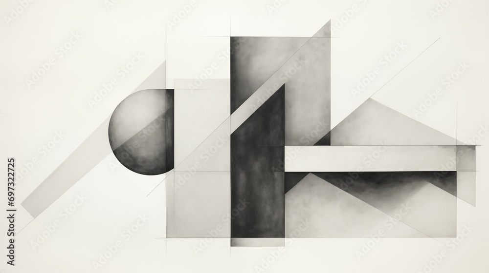 Abstract composition, an exploration of geometric shapes and forms ...
