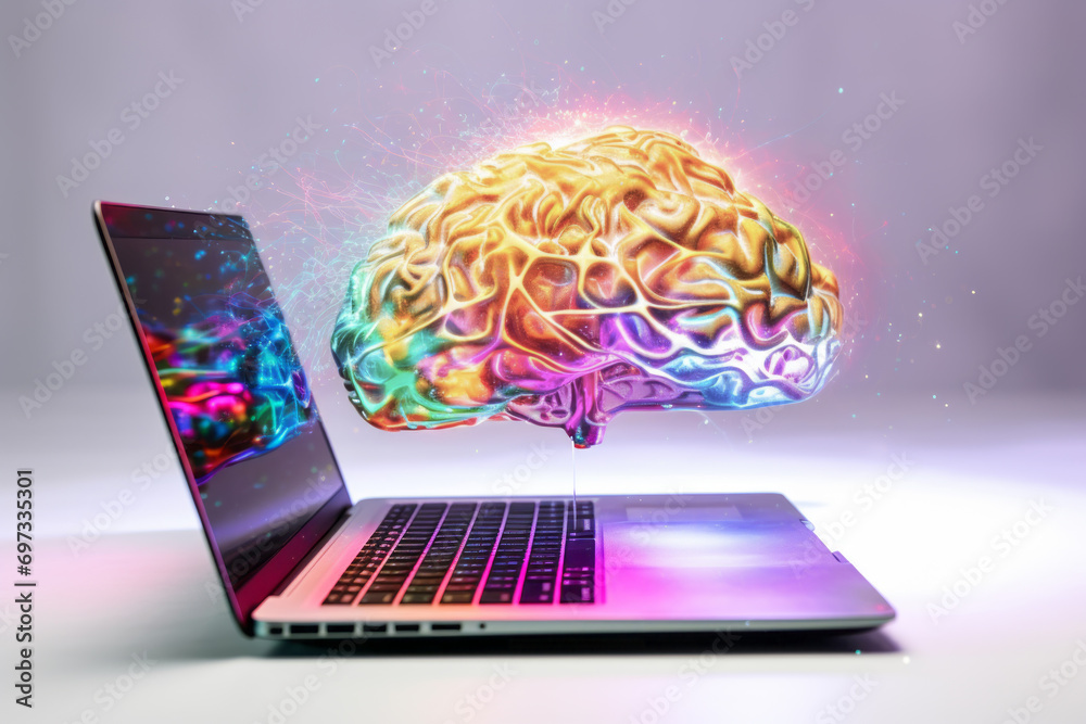 A conceptual image in which computer artificial intelligence (AI) is ...
