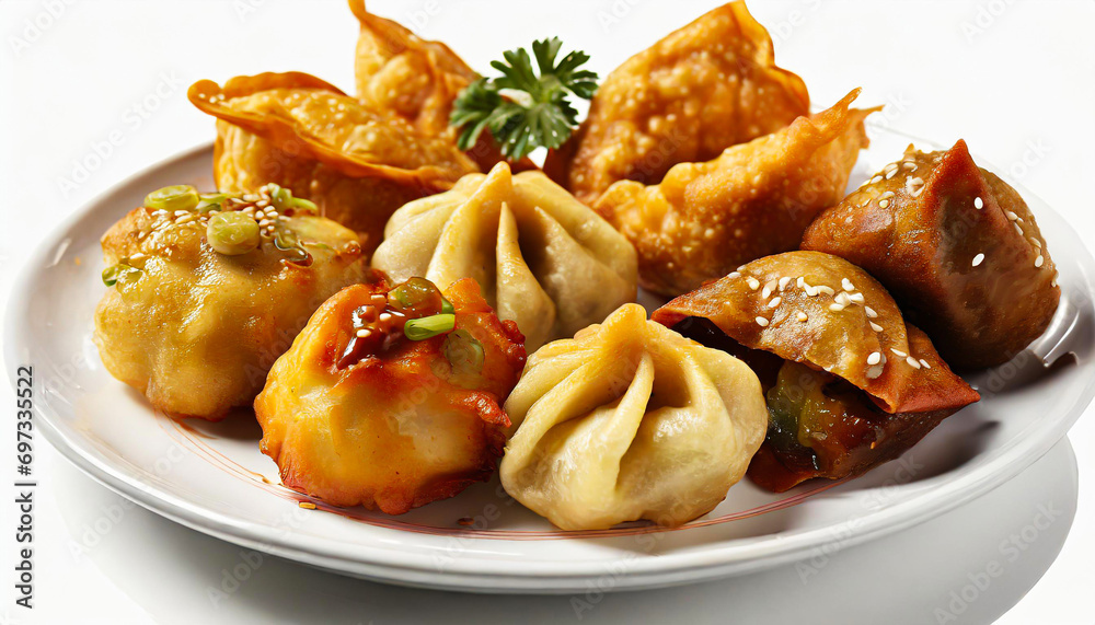 Flavors of Fortune: Different Shapes and Flavors Deep Fried Dumplings ...