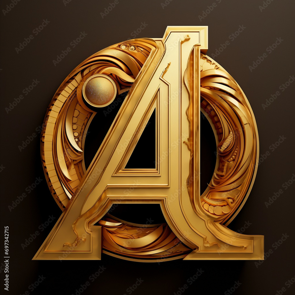 alphabet, fonts, symbol, zeichen, abbildung, 3d, design, gold ...