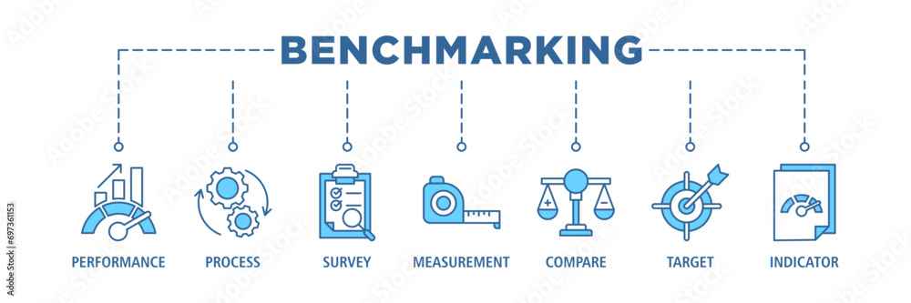 Benchmarking banner web icon vector illustration concept for the idea ...