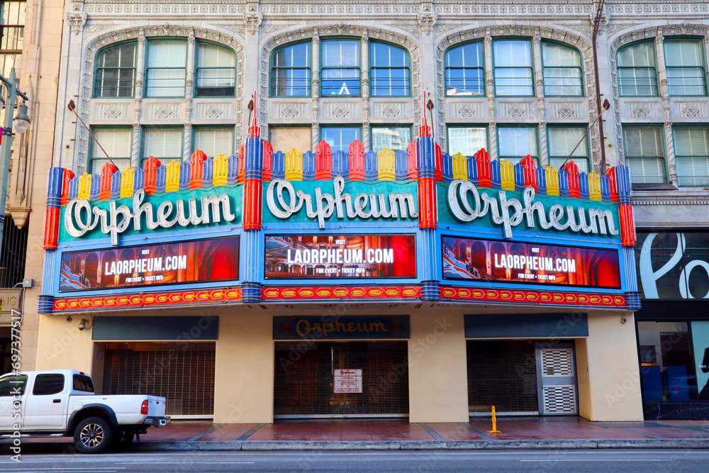 Los Angeles, California: ORPHEUM Theatre, historic Theatre at 842 S. Broadway in the historic ...