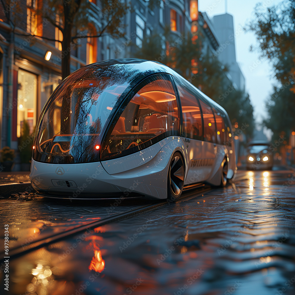 Le Bus du Futur Redéfinit le Transport Collectif Stock Illustration ...