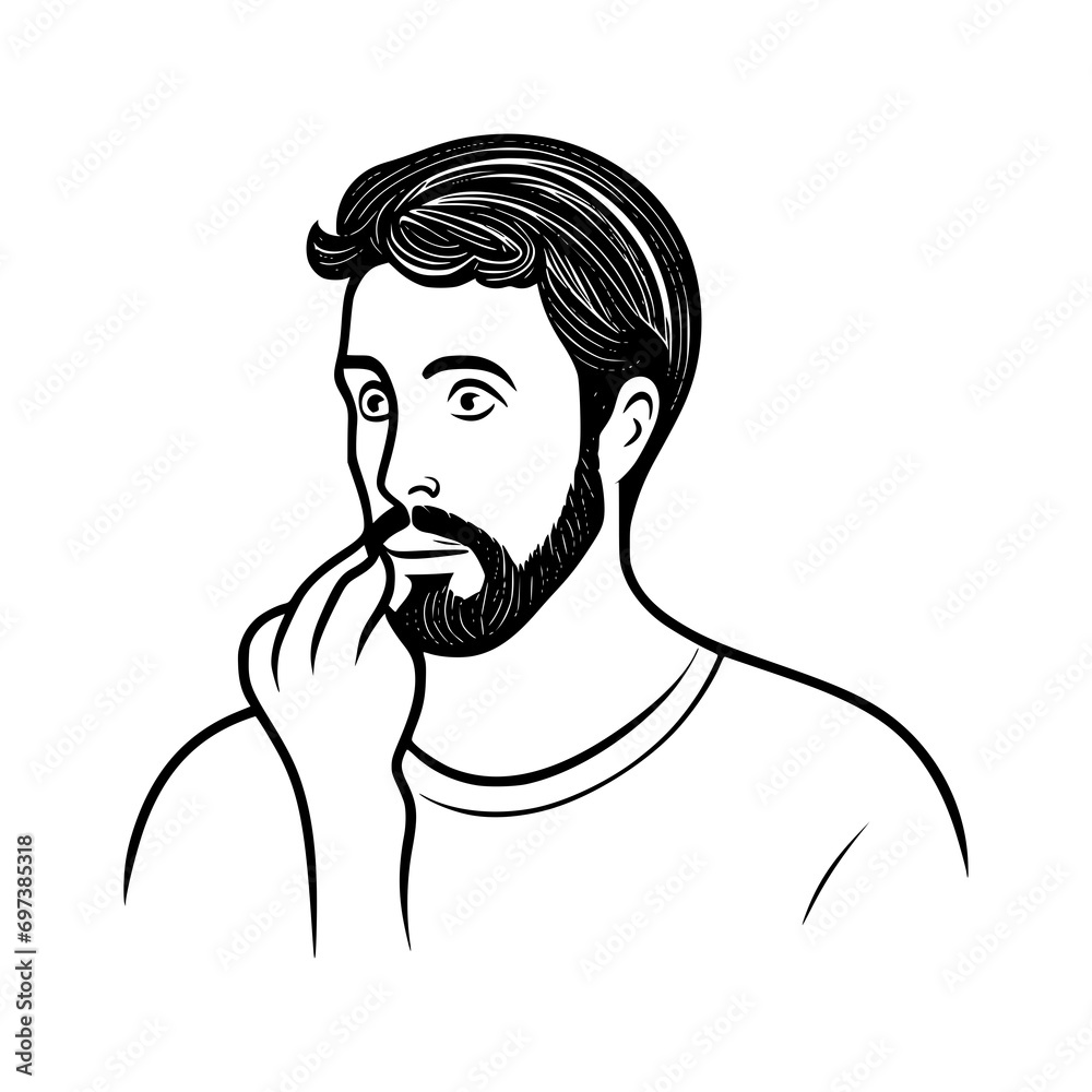 thinking man vector Hand drawn outline style doodle Stock Vector ...
