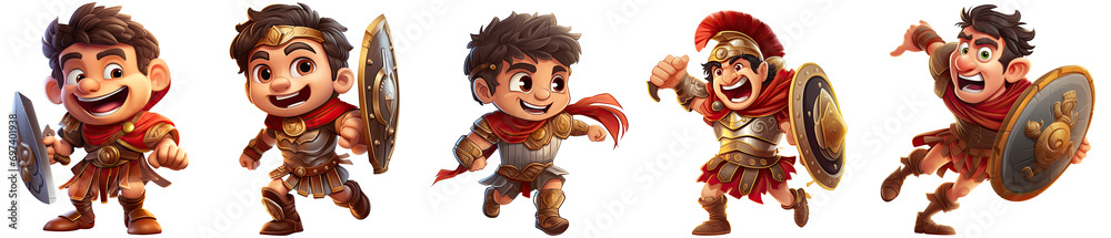 Roman soldier from ancient rome empire. Funny cartoon full body ...